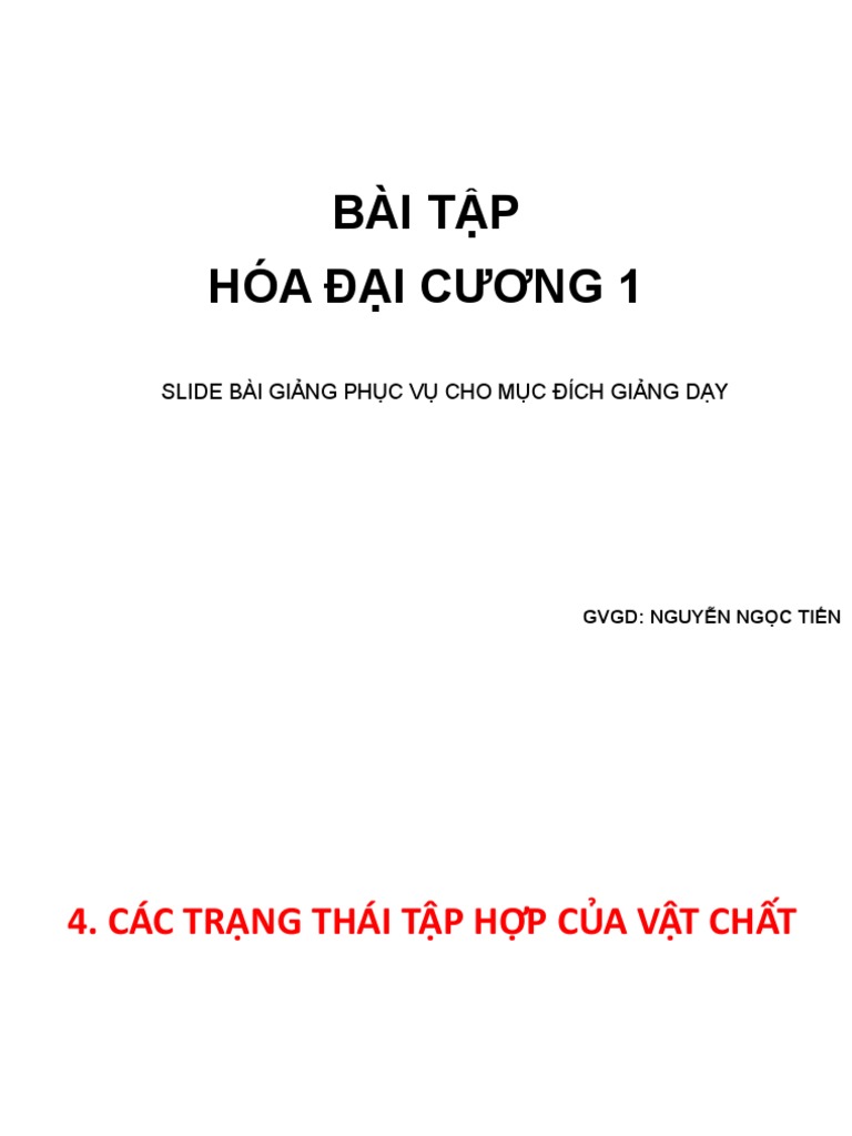Bài Tập Hóa Đại Cương 1 - chương 4 | PDF
