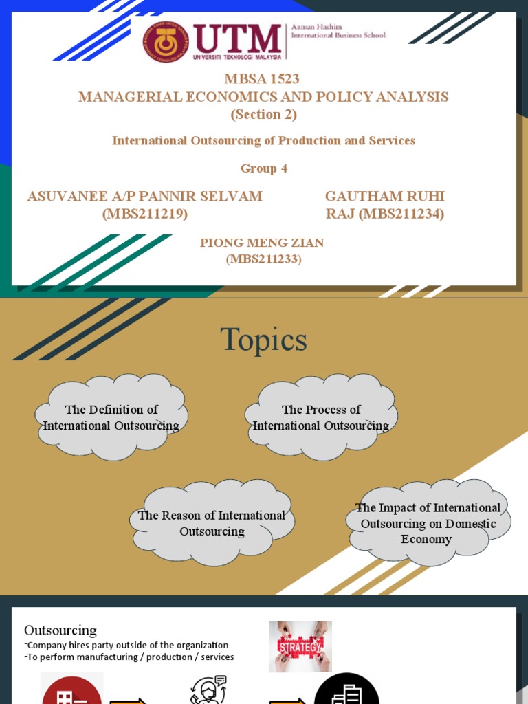 MBSA1523 Managerial Economics Group 4 Presentation 1 PPT Slides | PDF | Outsourcing | Apple Inc.