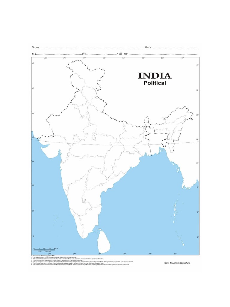INDIA Political Outline Map | PDF