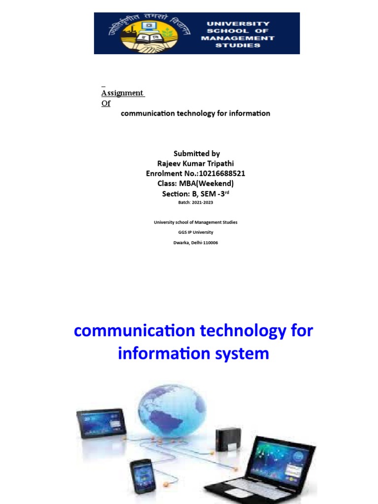 Rajeev 10216688521 Communication Technology For Information System ...