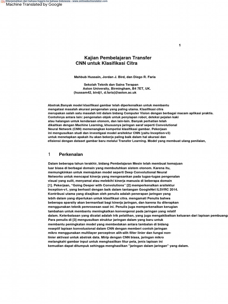 A Study On CNN Transfer Learning For Image Classification - En.id | PDF A Study On CNN Transfer Learning For Image Classification - En.id | PDF