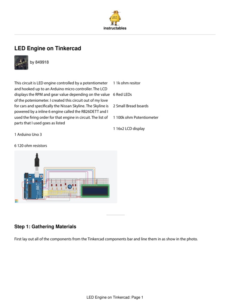 LED Engine On Tinkercad | PDF | Resistor | Equipment