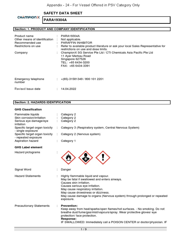 PPD 2 - Champion X Para19304a | PDF | Personal Protective Equipment ...