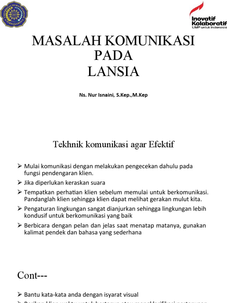 2-Masalah Komunikasi Lansia | PDF
