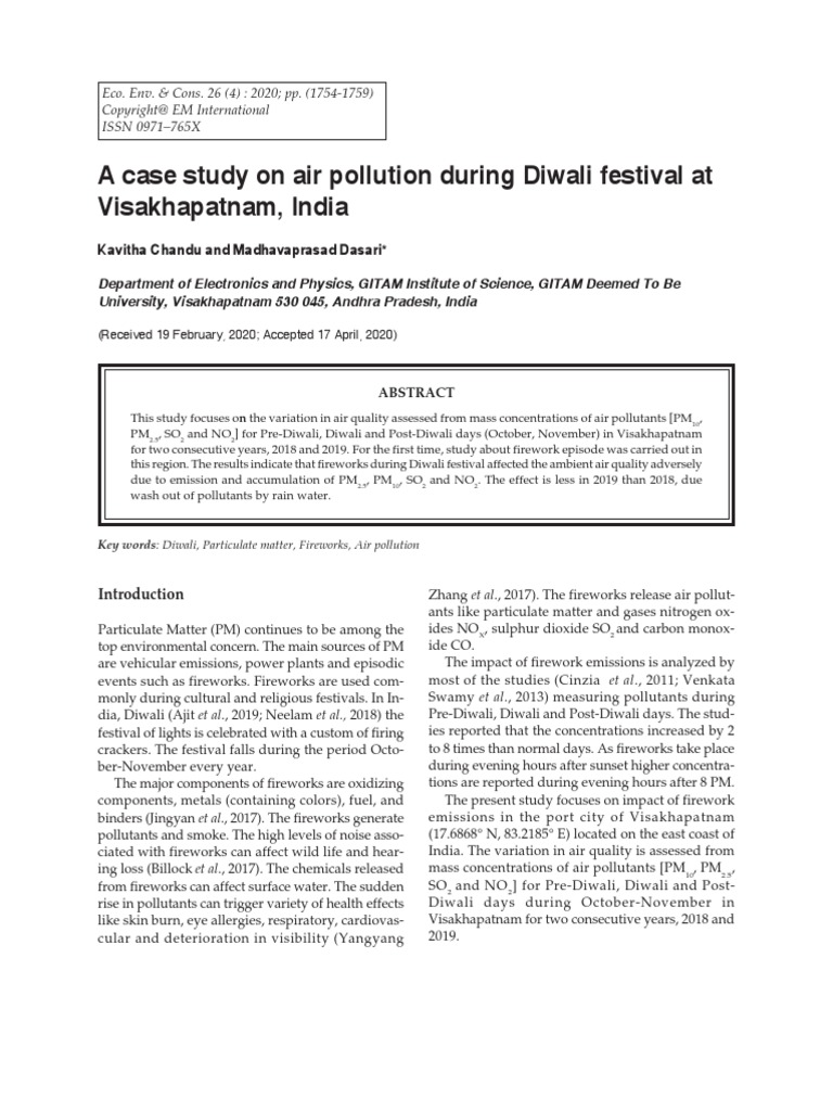 Diwali Pollution Case Study | PDF | Air Pollution | Particulates