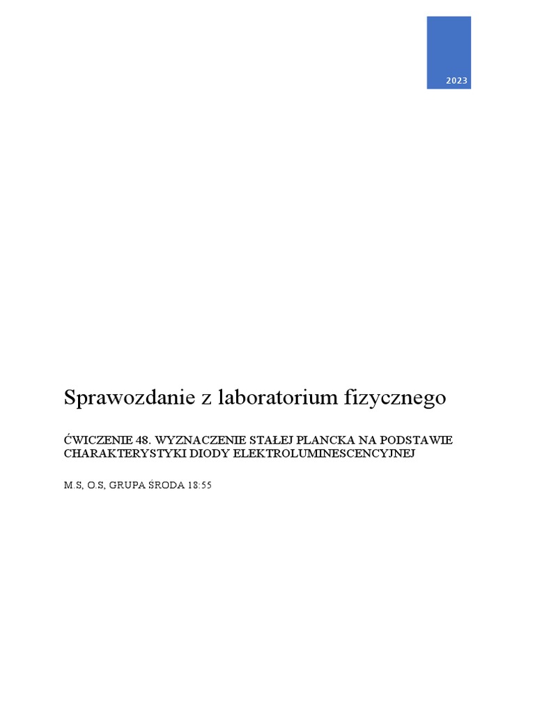 Sprawozdanie 3 Fizyka | PDF