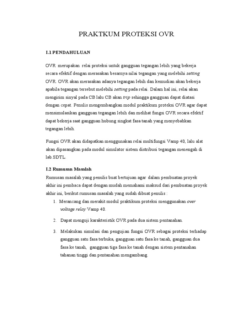 Modul Praktikum Proteksi OVR | PDF | Sains & Matematika