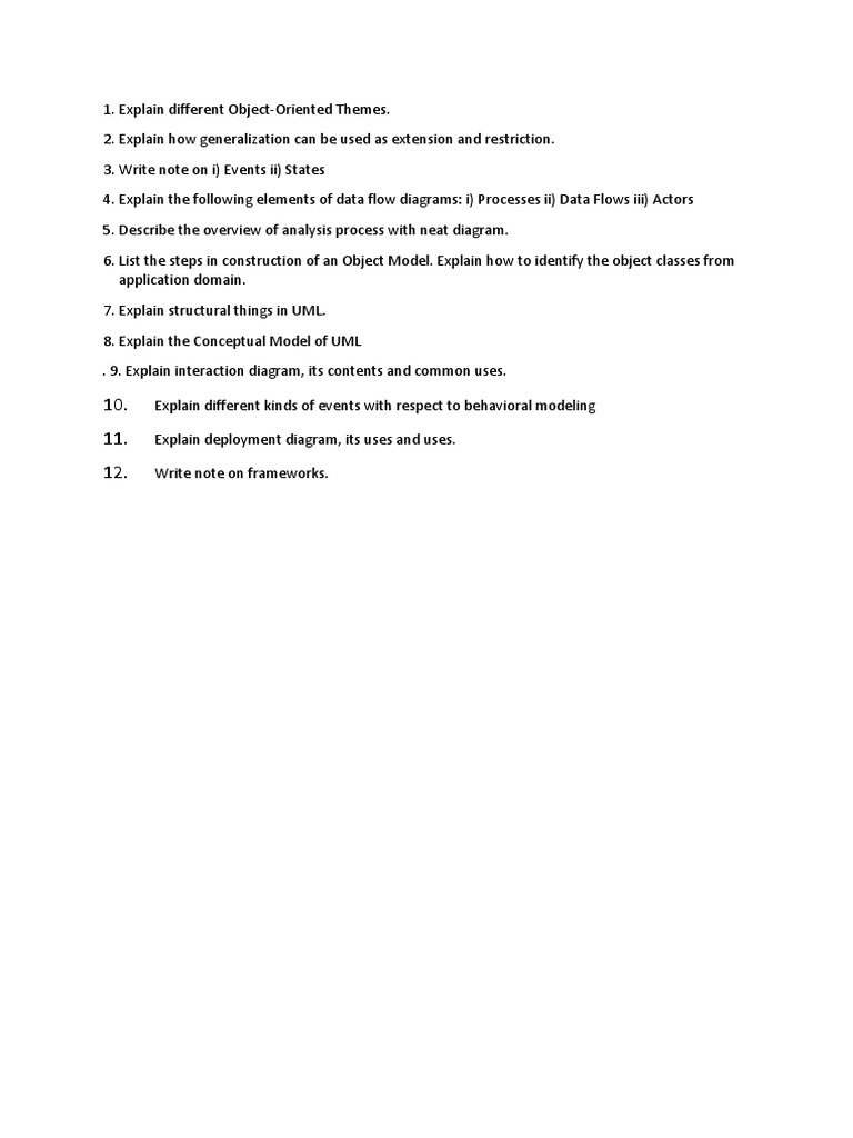 Oomd QB Answer | PDF | Class (Computer Programming) | Unified Modeling Language