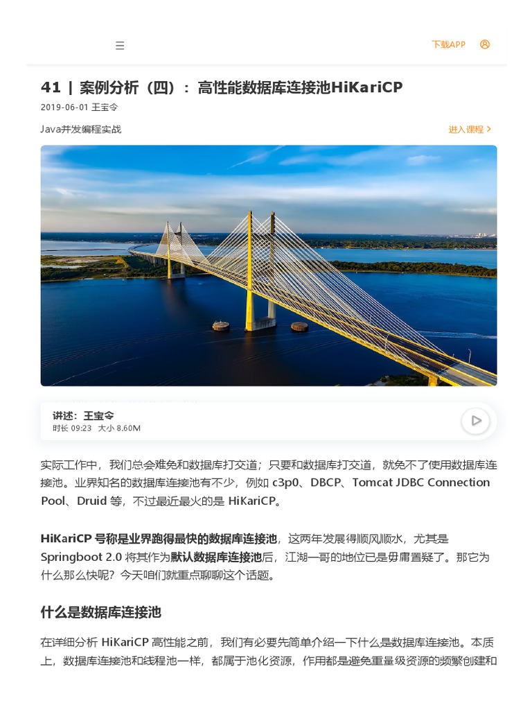 41丨案例分析（四）：高性能数据库连接池HiKariCP | PDF