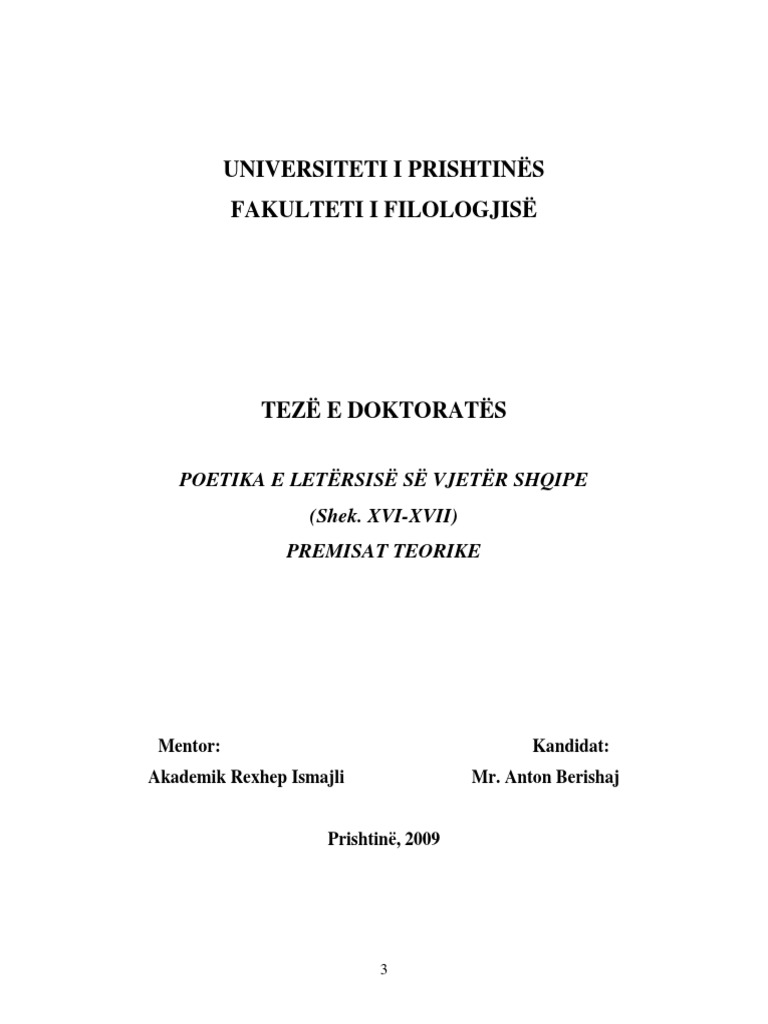 Anton BERISHAJ - Poetika e letërsisë së vjetër shqipe (Shek. XVI-XVII ...