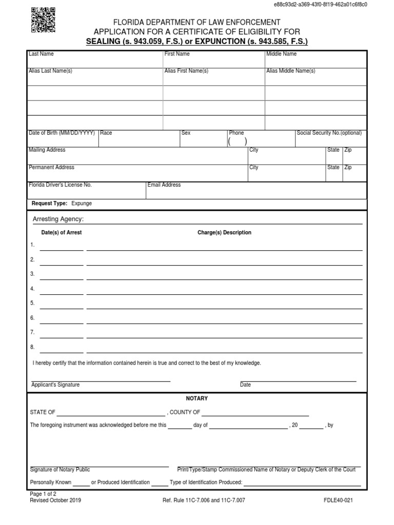 Expungement Form | PDF | Criminal Law | Political Law