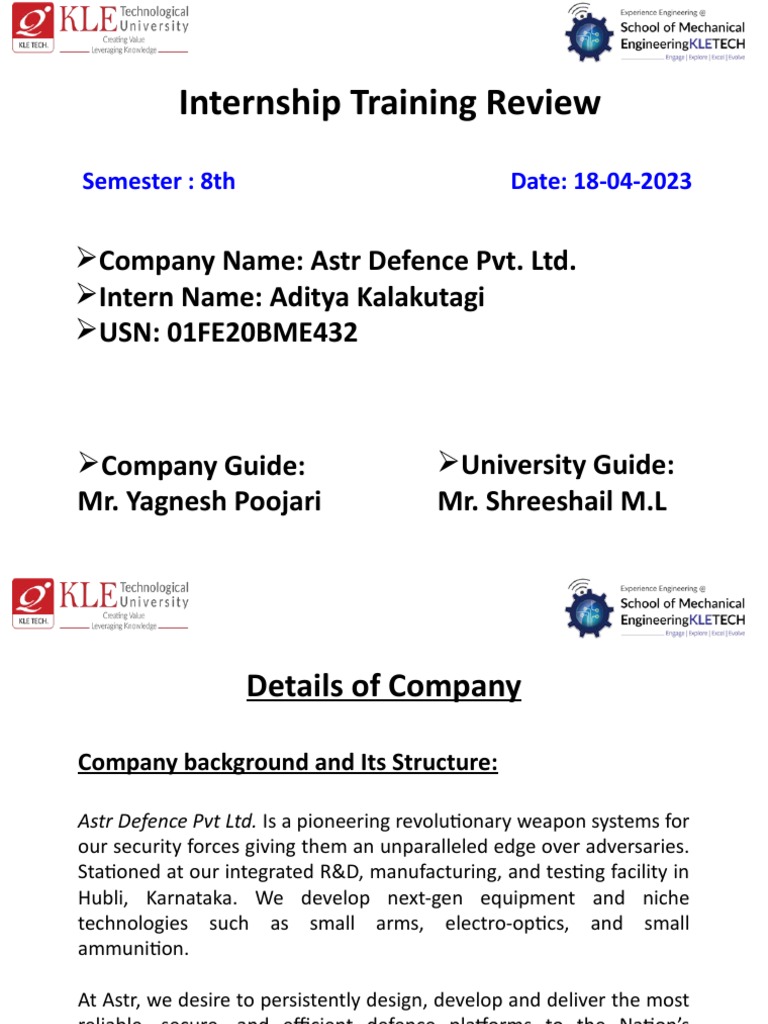 Aditya Internship Training | PDF | Secondary Sector Of The Economy | Engineering