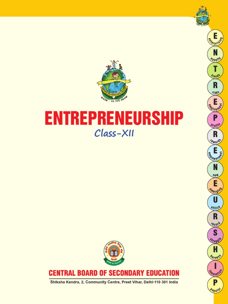 Class 12 Entrepreneurship Book | PDF | Marketing Research ...