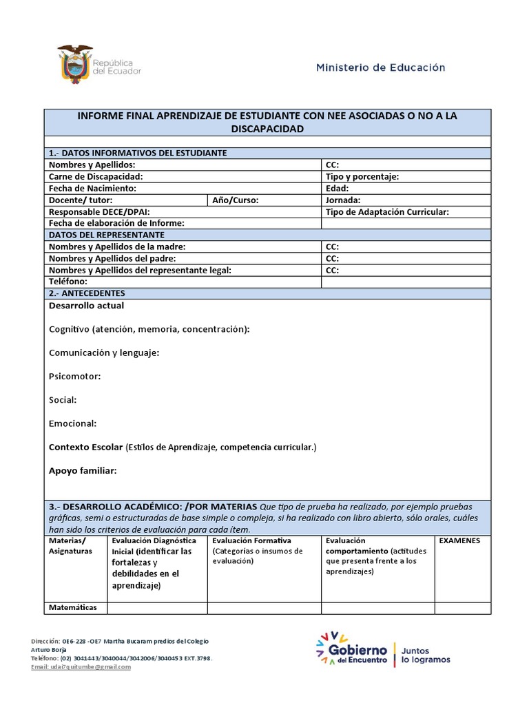 Formato de Informe de Aprendizaje | Descargar gratis PDF | Aprendizaje | Evaluación