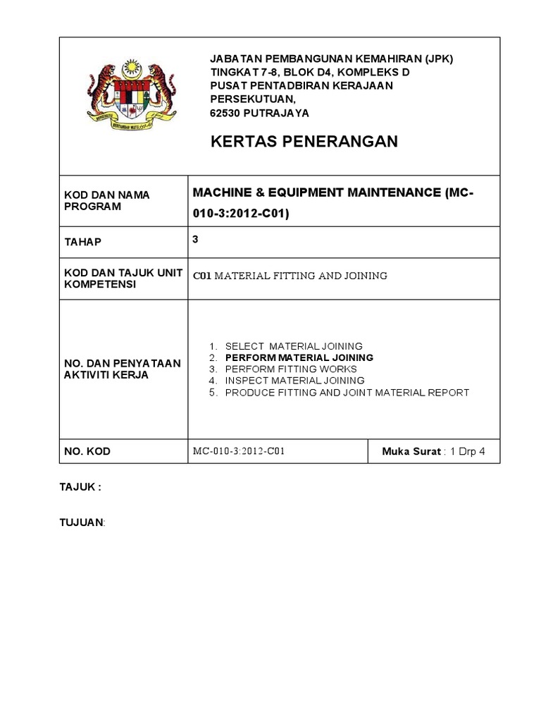 Contoh Format Kertas Penerangan | PDF