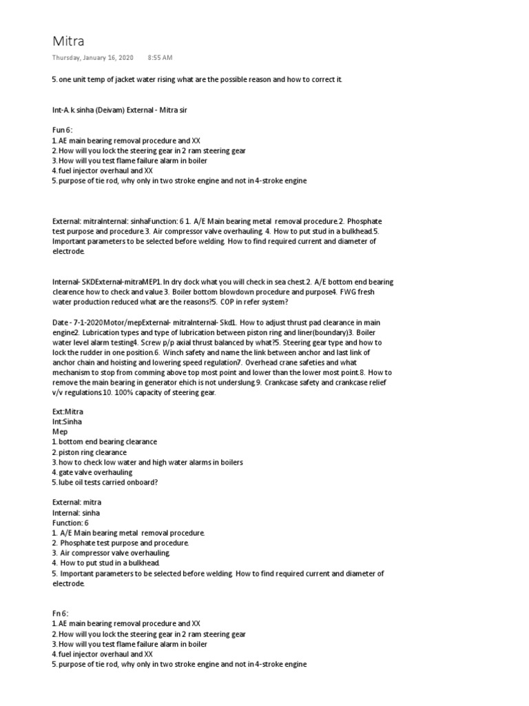 MEO Class IV Mitra Questions | PDF