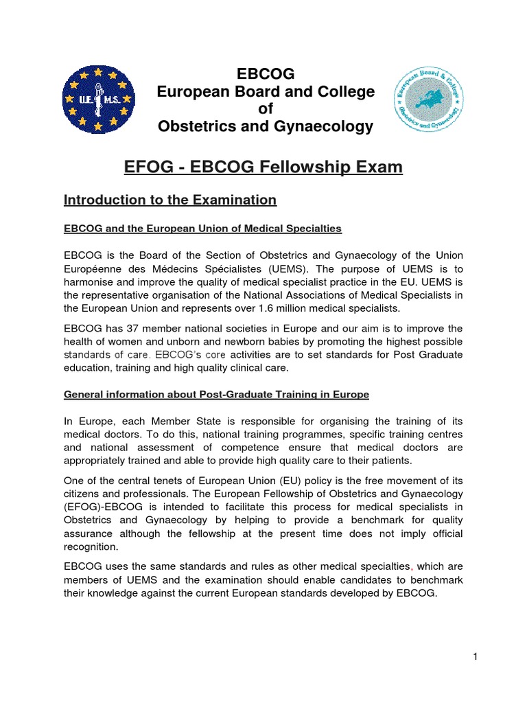 FINAL EFOG EBCOG Examination Document | PDF | Clinical Medicine ...