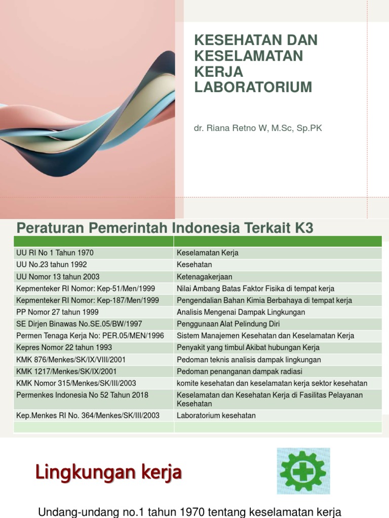 DR Riana Retno W MSC SPPK K3 Laboratorium | PDF