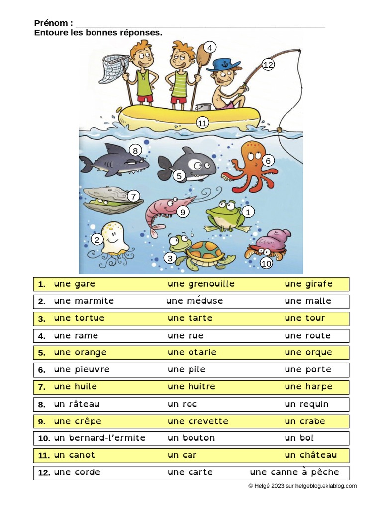 Fiche Lect Mots Simples Peche | PDF