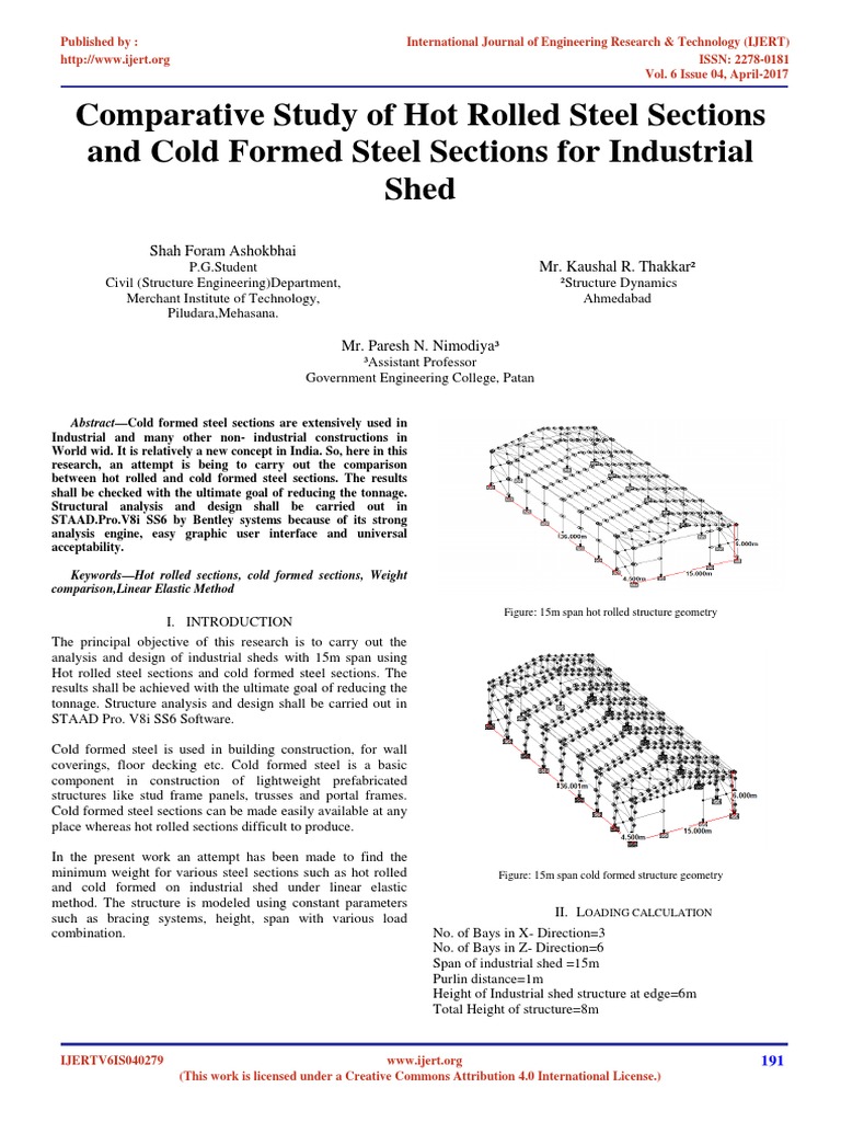 Comparative Study of Hot Rolled Steel Se | PDF | Rolling (Metalworking ...