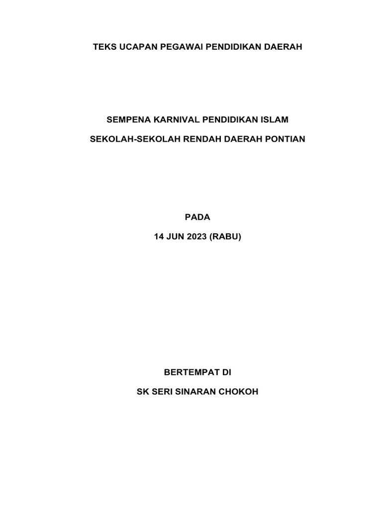 teks ucapan ppd | PDF