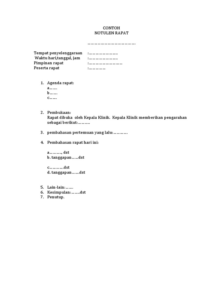 Contoh Notulen Rapat-1 | PDF