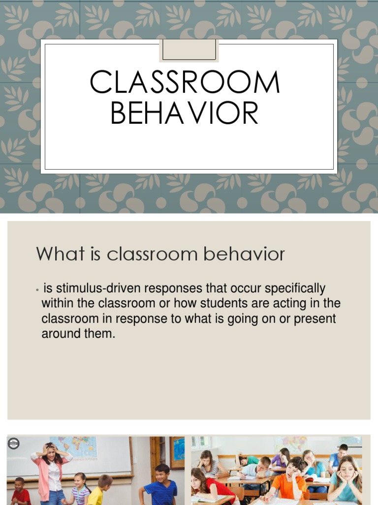 Classroom Behavior Pdf