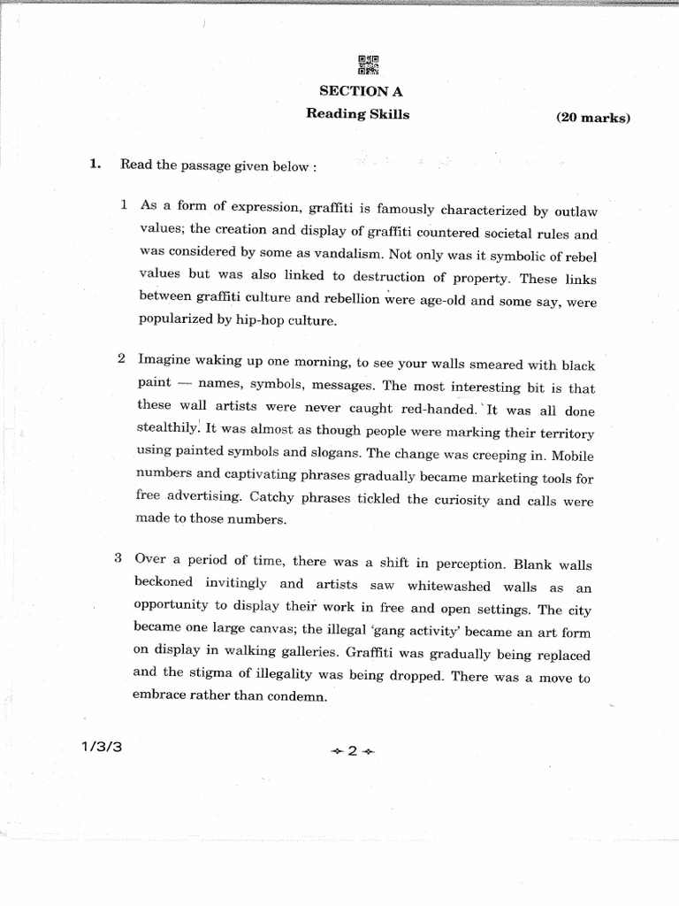 CBSE Class 12th 2023 Questions Paper | PDF