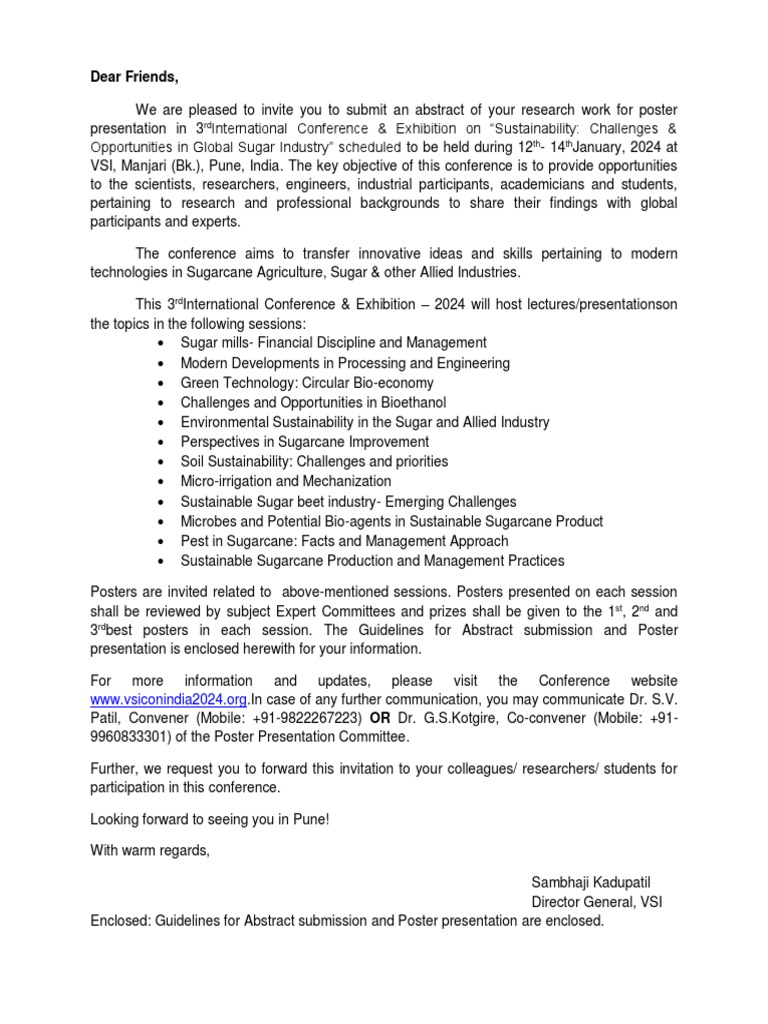 Final Draft For Poster IC 2024 | PDF | Sugarcane | Abstract (Summary)