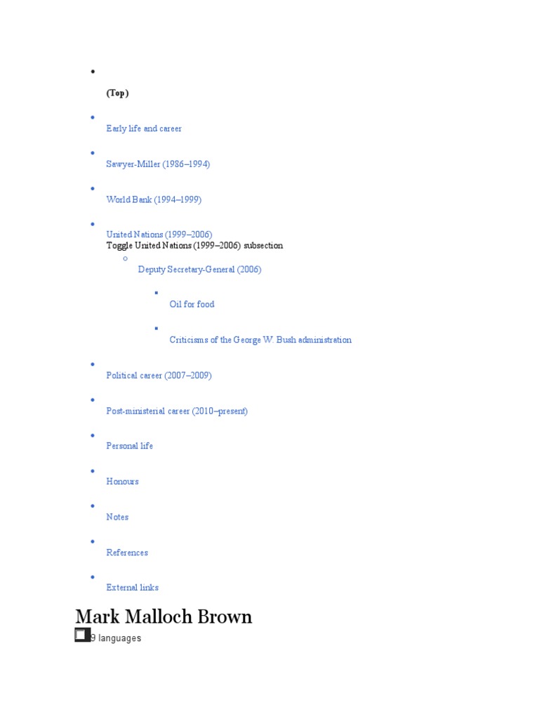 The Lord Malloch-Brown | PDF | Government | International Relations