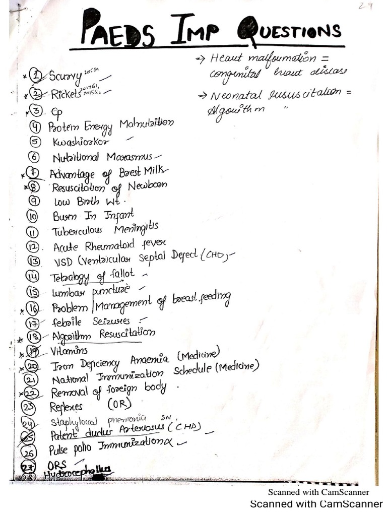 Paeds Notes | PDF