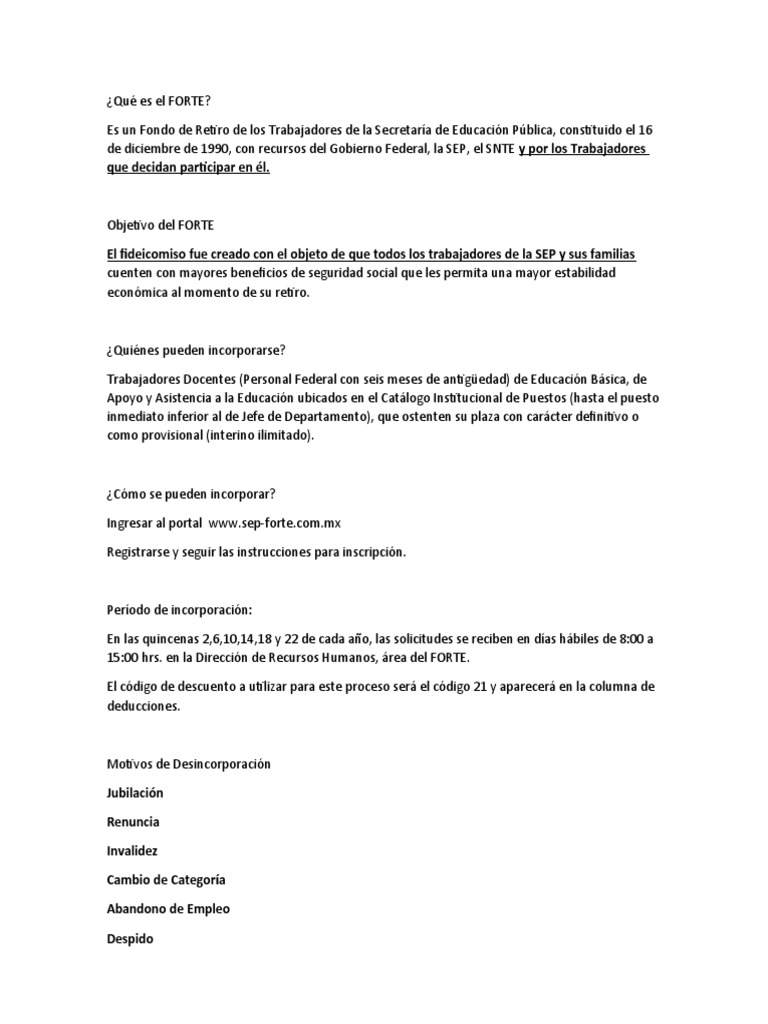 Qué Es El FORTE | PDF