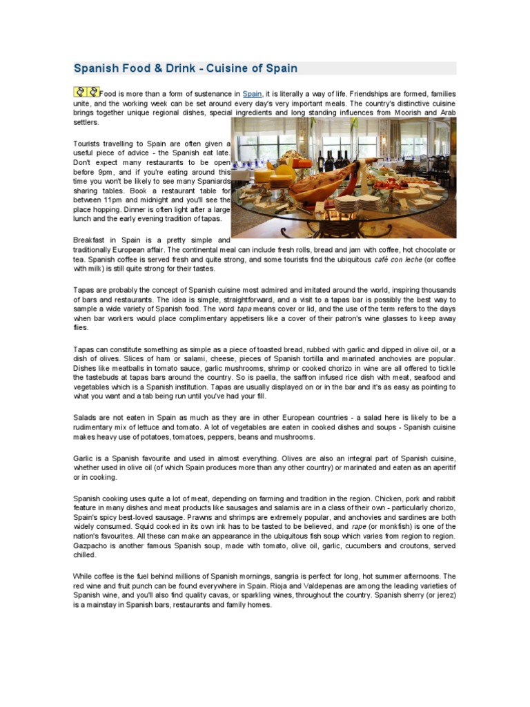 Spanish Food | PDF | Spanish Cuisine | Iberian Peninsula