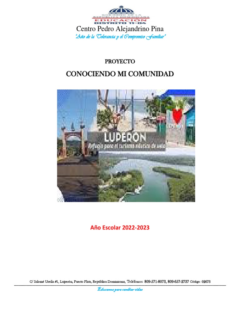Proyecto Conociendo Mi Comunidad | PDF