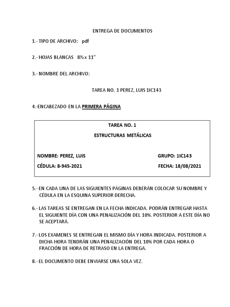 Formato de Entrega de Documentos | PDF