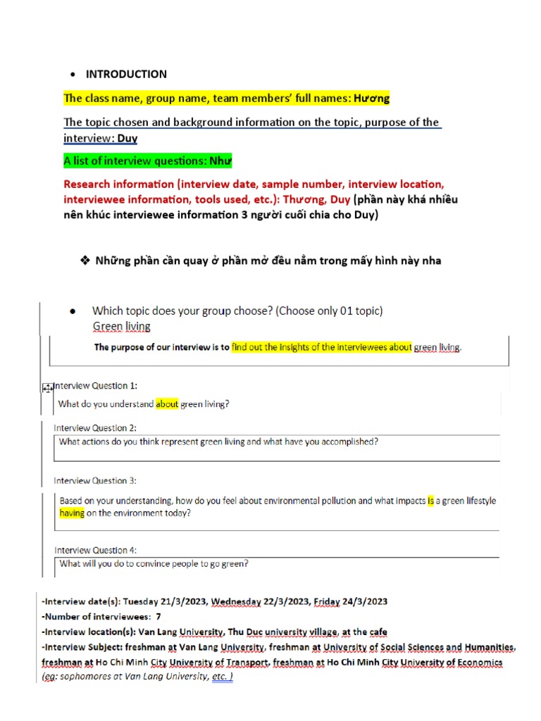 Research Information (Interview Date, Sample Number, Interview Location ...
