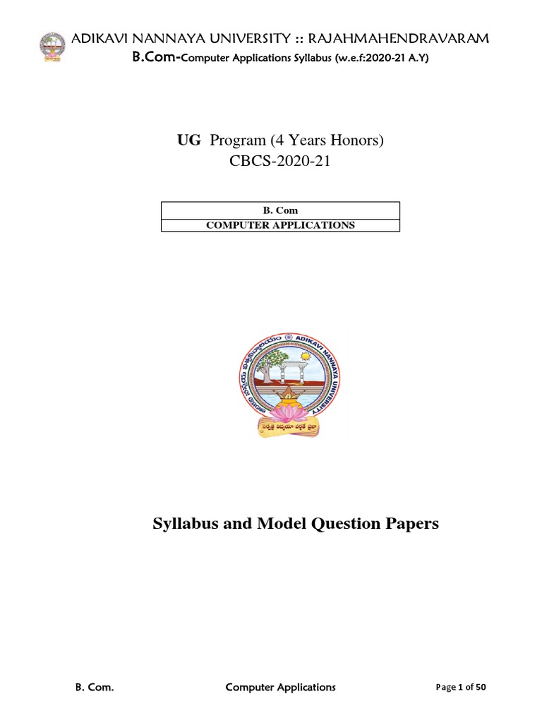 B.Com Computer Applications Syllabus 2023 | PDF | Economics | Demand