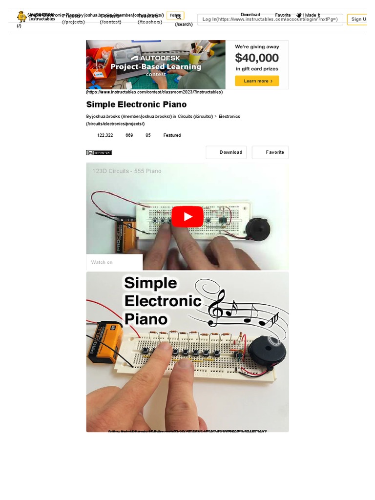 Simple Electronic Piano _ 3 Steps (With Pictures) - Instructables | PDF | Electrical Engineering ...