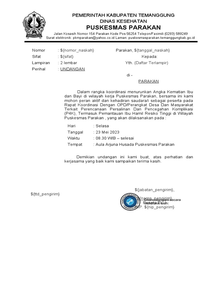 Undangan P4K 23 Mei 2023 | PDF