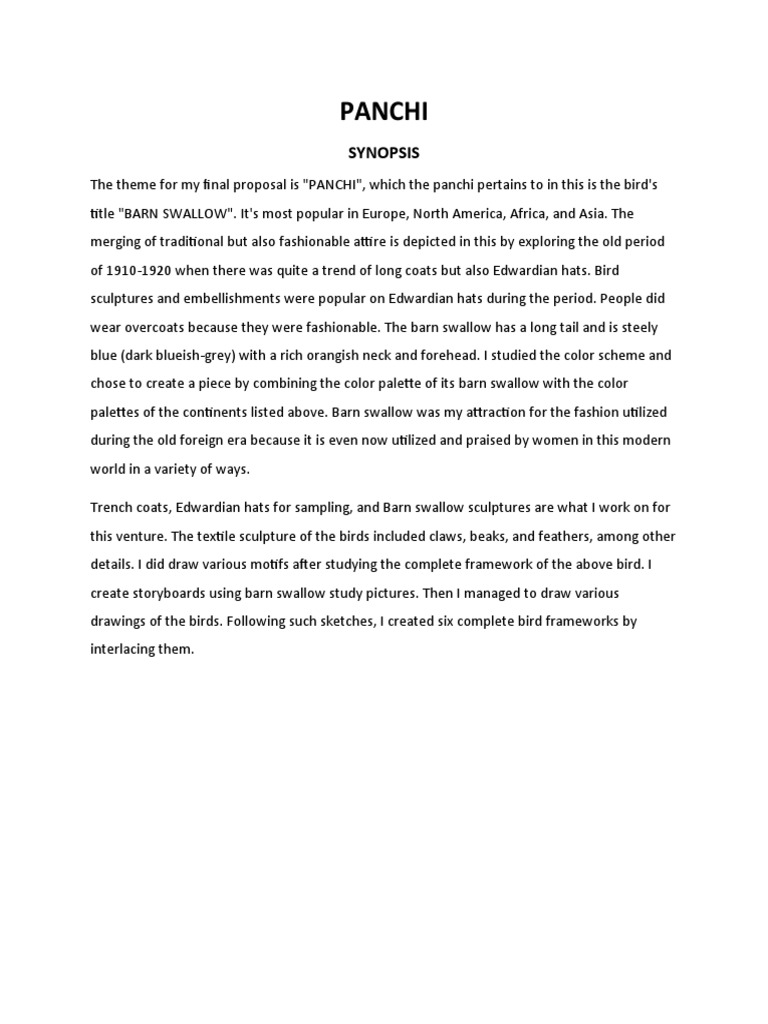 Synopsis of Panchi | PDF