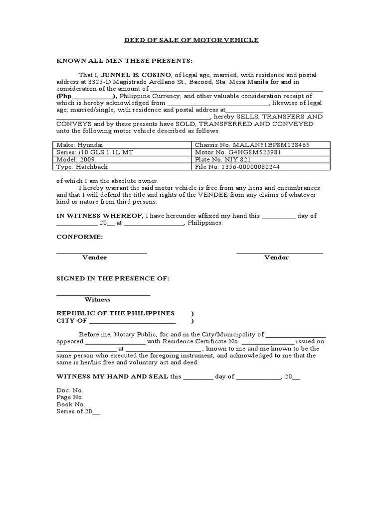 DEED OF SALE - Aiee_v2 | PDF