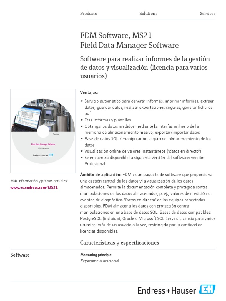Endress-Hauser Field Data Manager Software MS21 ES | PDF | Microsoft Windows | Windows XP