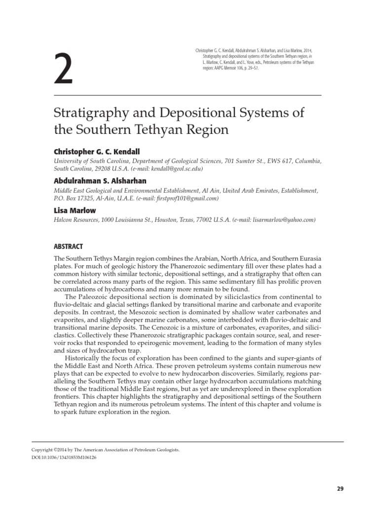 Stratigraphy and Depositional Systems of The Southern Tethyan Region ...