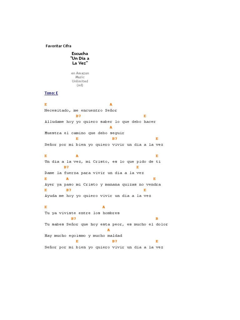 Himno Un Dia A La Vez | PDF