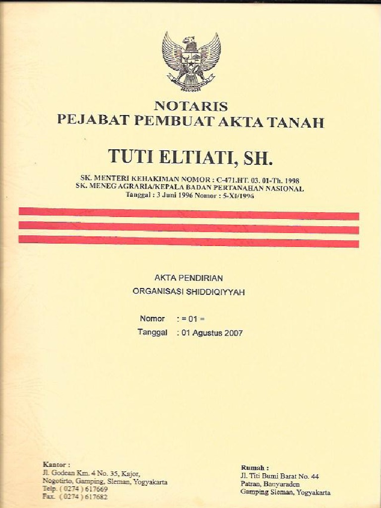 Akta Pendirian Ormas | PDF