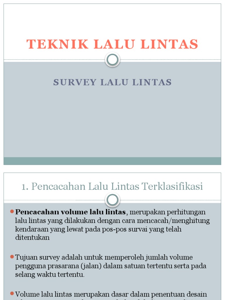 Survey Lalu Lintas | PDF