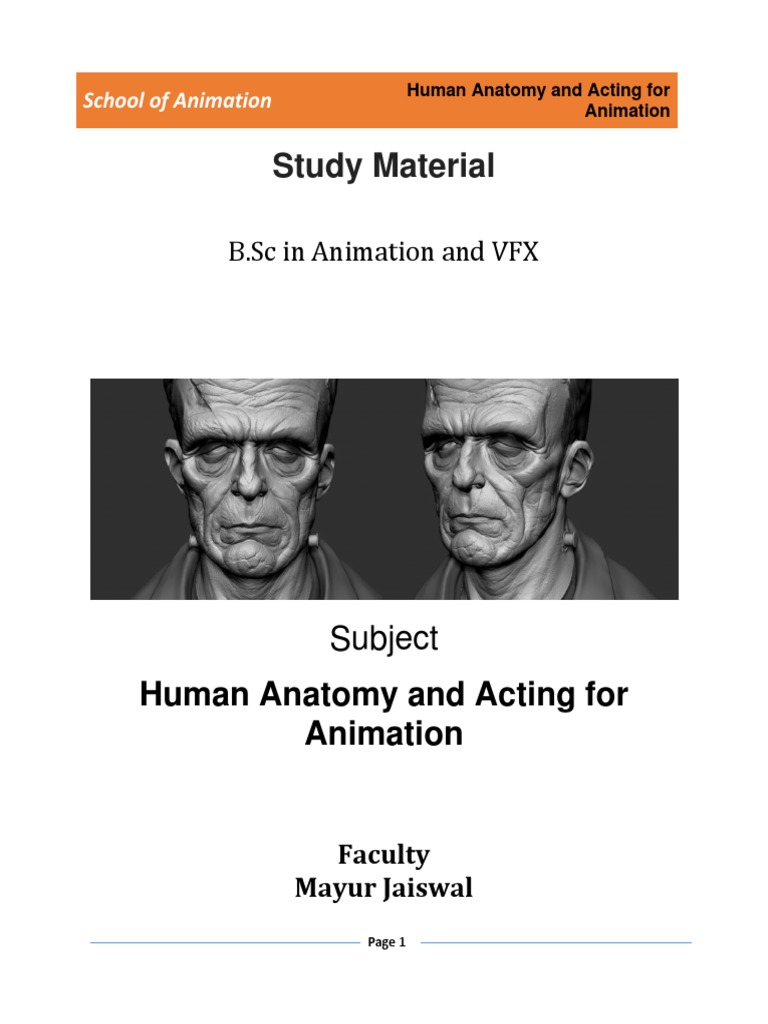 Course Pack of Human Anatomy and Acting For Animation-1 | PDF | 3 D Computer Graphics | Computer ...