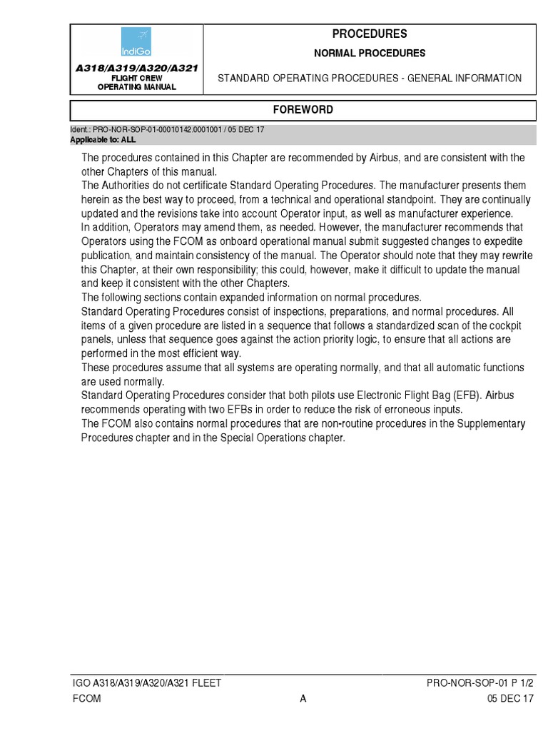 SOP 19 Jan 202 | PDF | Aviation | Aerospace