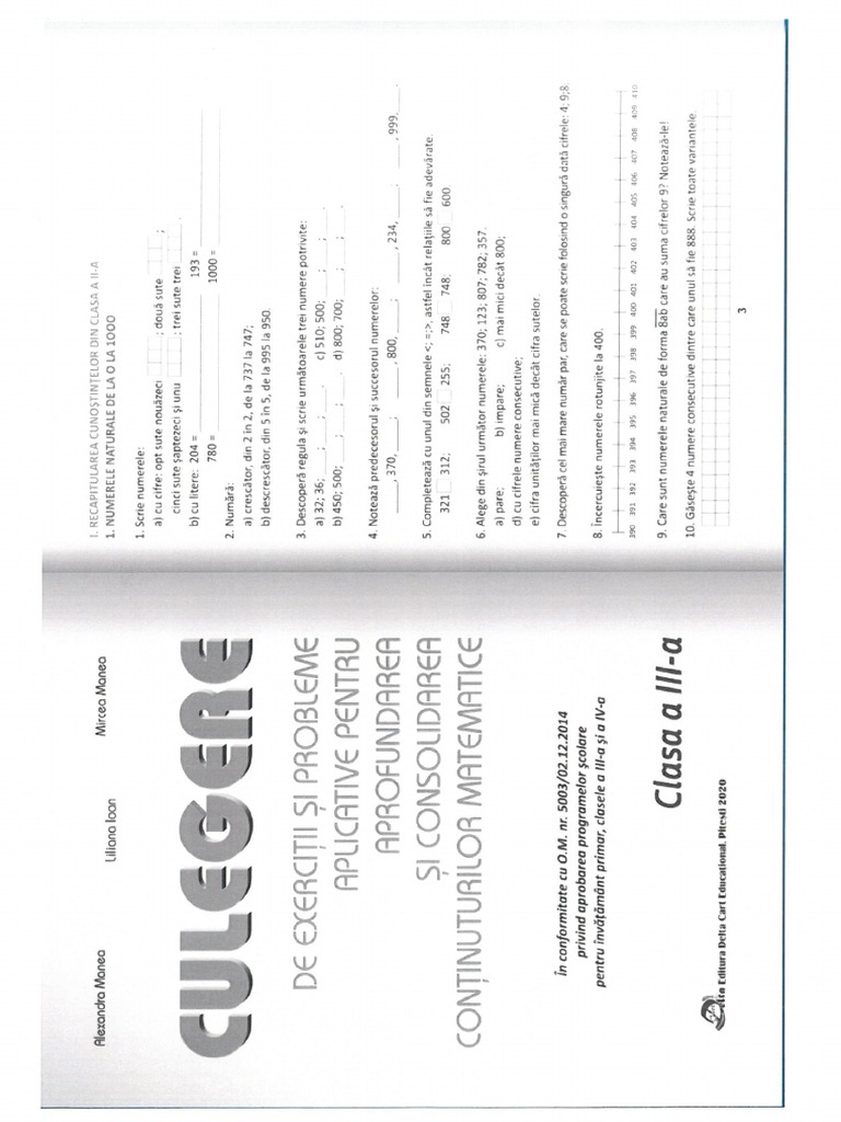 Culegere Mate Cls A3a | PDF