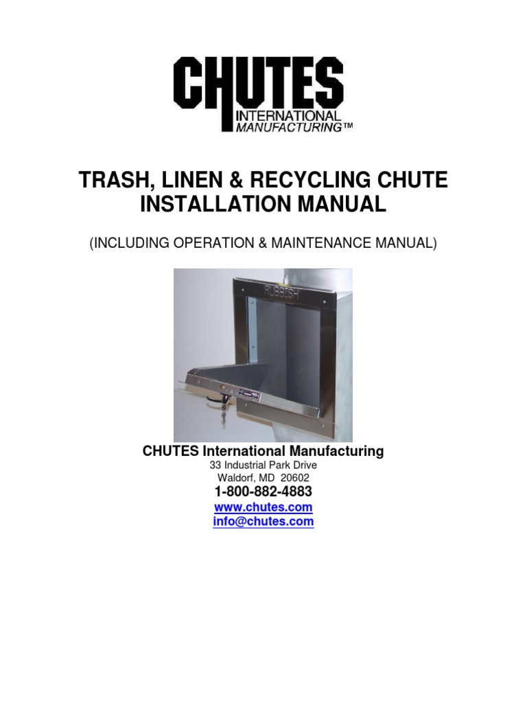 Internal Chute Installation Manual 6 21 18 | PDF | Fire Sprinkler ...
